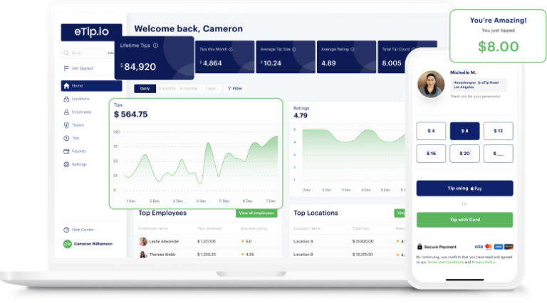 Your Cashless Mobile Tipping App - Send & Receive Tips - eTip.io